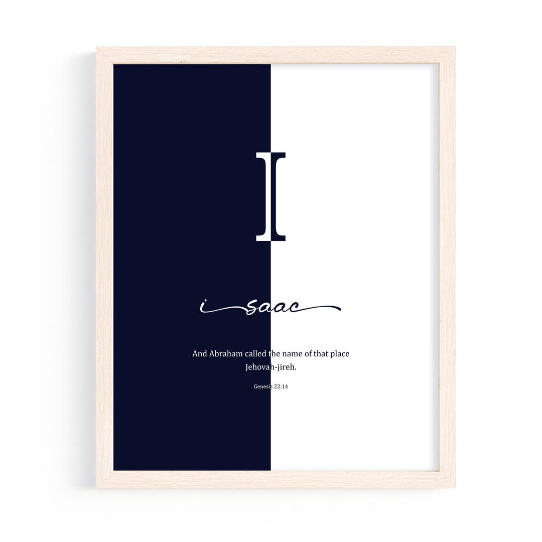 Christian Alphabet Scripture Wall Art Letter I Biblical Name Isaac ...