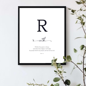 Christian Alphabet Letter R Scripture Wall Art Biblical Name Ruth ...