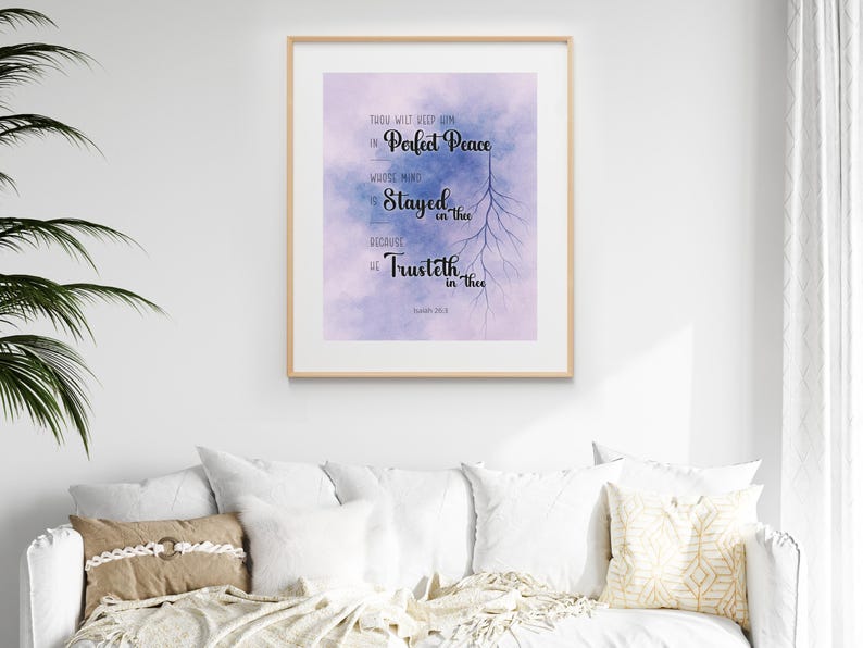 Isaiah 26:3 Printable Scripture Art — Bible Verse Wall Decor — "perfect ...