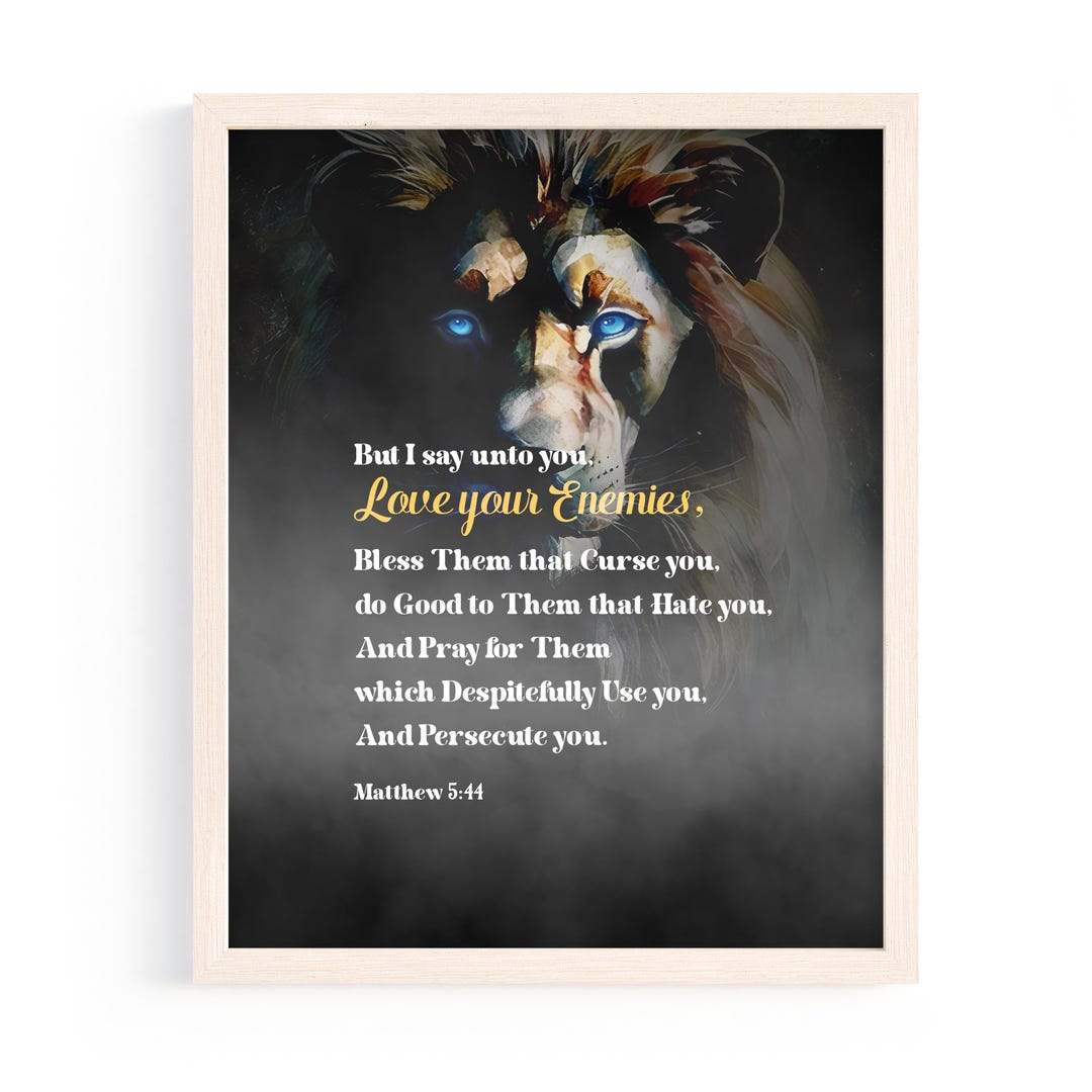 Lion of Judah Print - Matthew 5:44 Bible Verse (digital Download) - Etsy