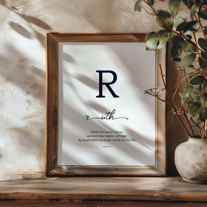 Christian Alphabet Letter R Scripture Wall Art Biblical Name Ruth ...
