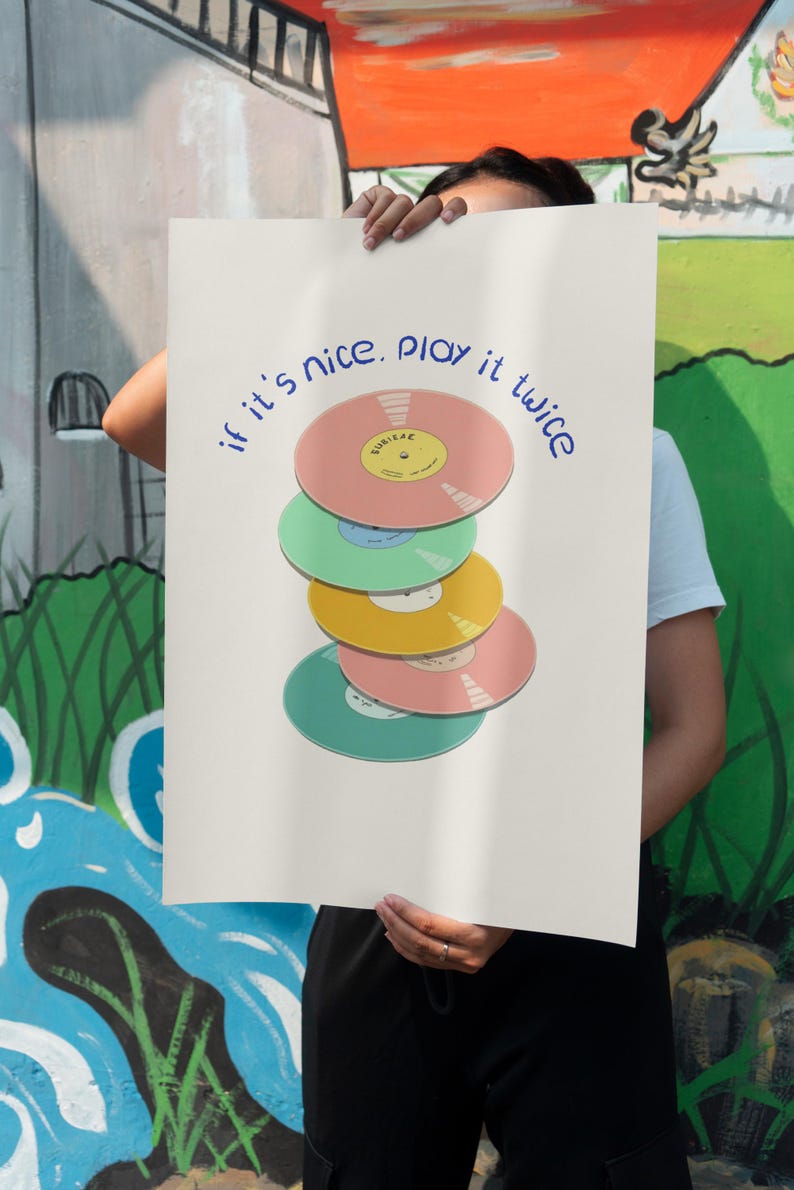 Retro Vinyl Record Poster if Its Nice, Play It Twice Printable Music ...