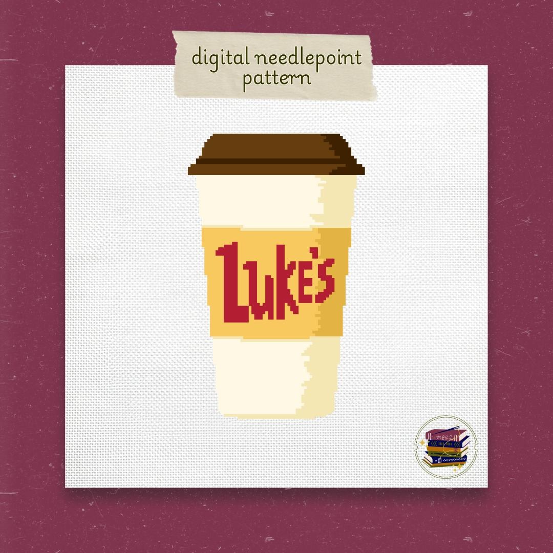Luke's Coffee Cup Needlepoint Pattern: Gilmore Girls Inspired (PDF) - Etsy