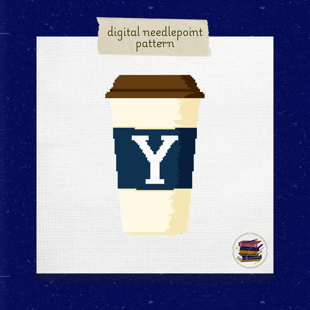 Yale Coffee Cup Needlepoint Pattern: Gilmore Girls Inspired (PDF) - Etsy