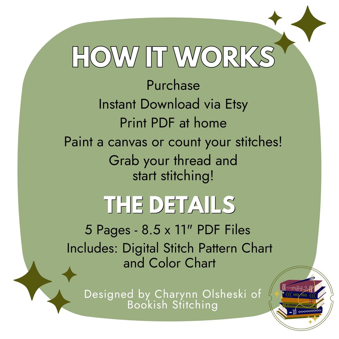 Slow Burn Matchbox Needlepoint Pattern: Bookish Embroidery (digital ...