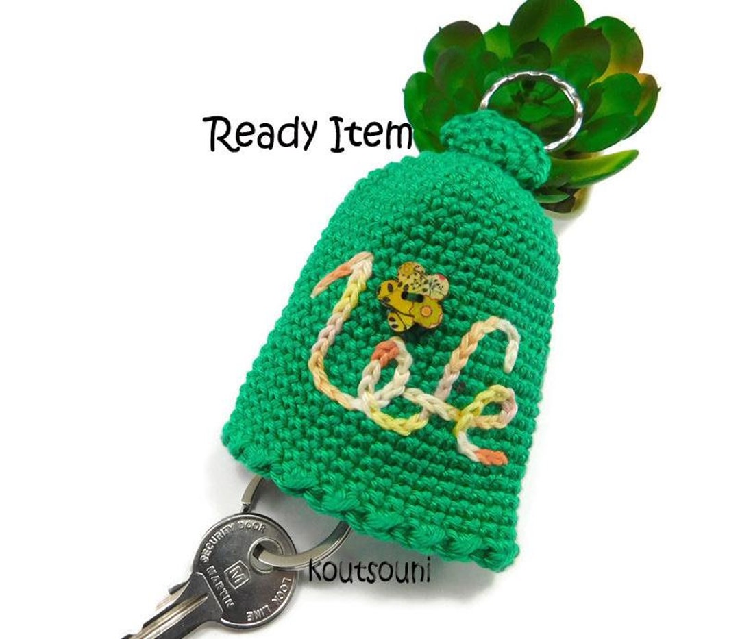 Crocheted Key Holder, Crocheted Key Carrier Case, Key Cover Gift for ...