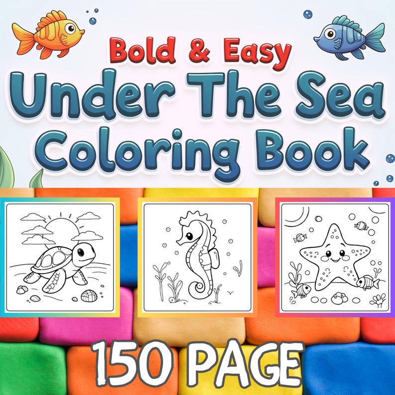 Sea Creatures Coloring Book: 150 Ocean Activity Pages (instant Download ...