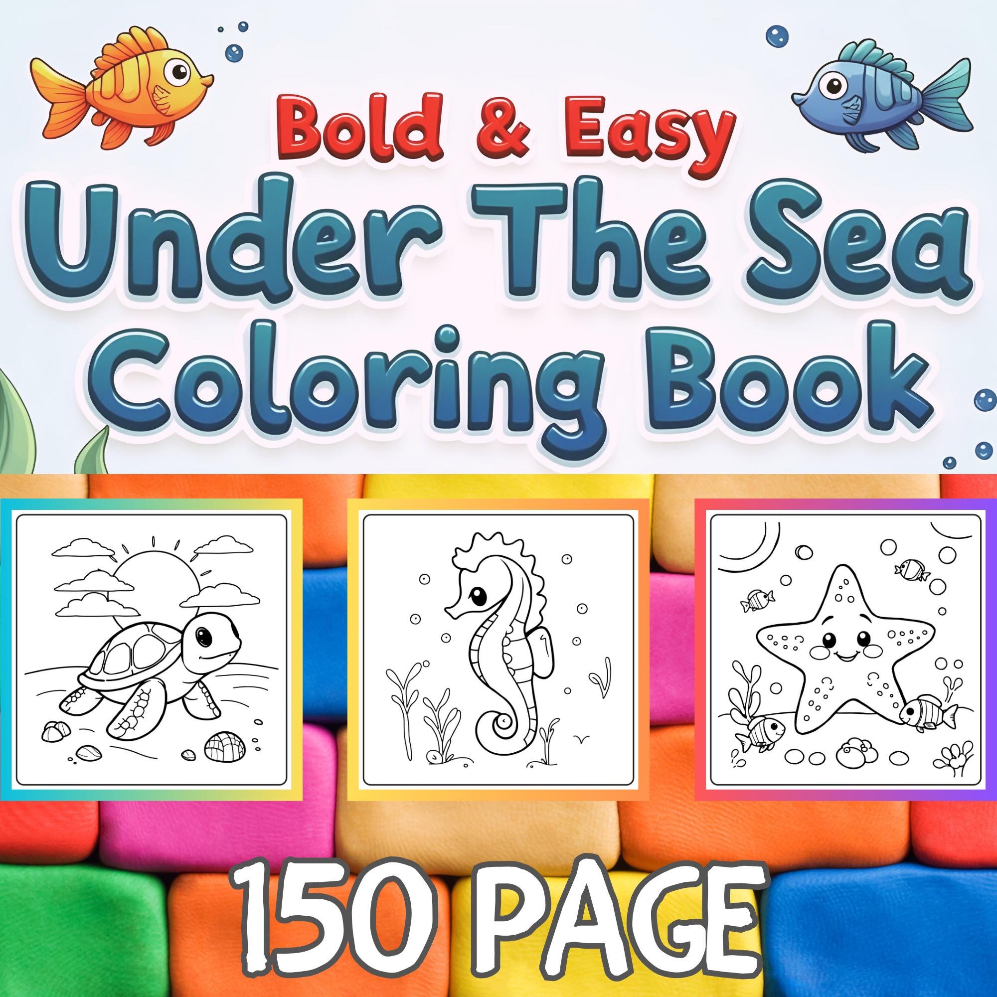 Sea Creatures Coloring Book: 150 Ocean Activity Pages (instant Download ...