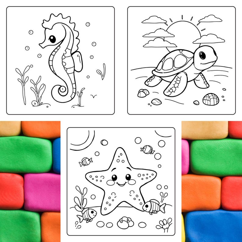 Sea Creatures Coloring Book: 150 Ocean Activity Pages (instant Download ...