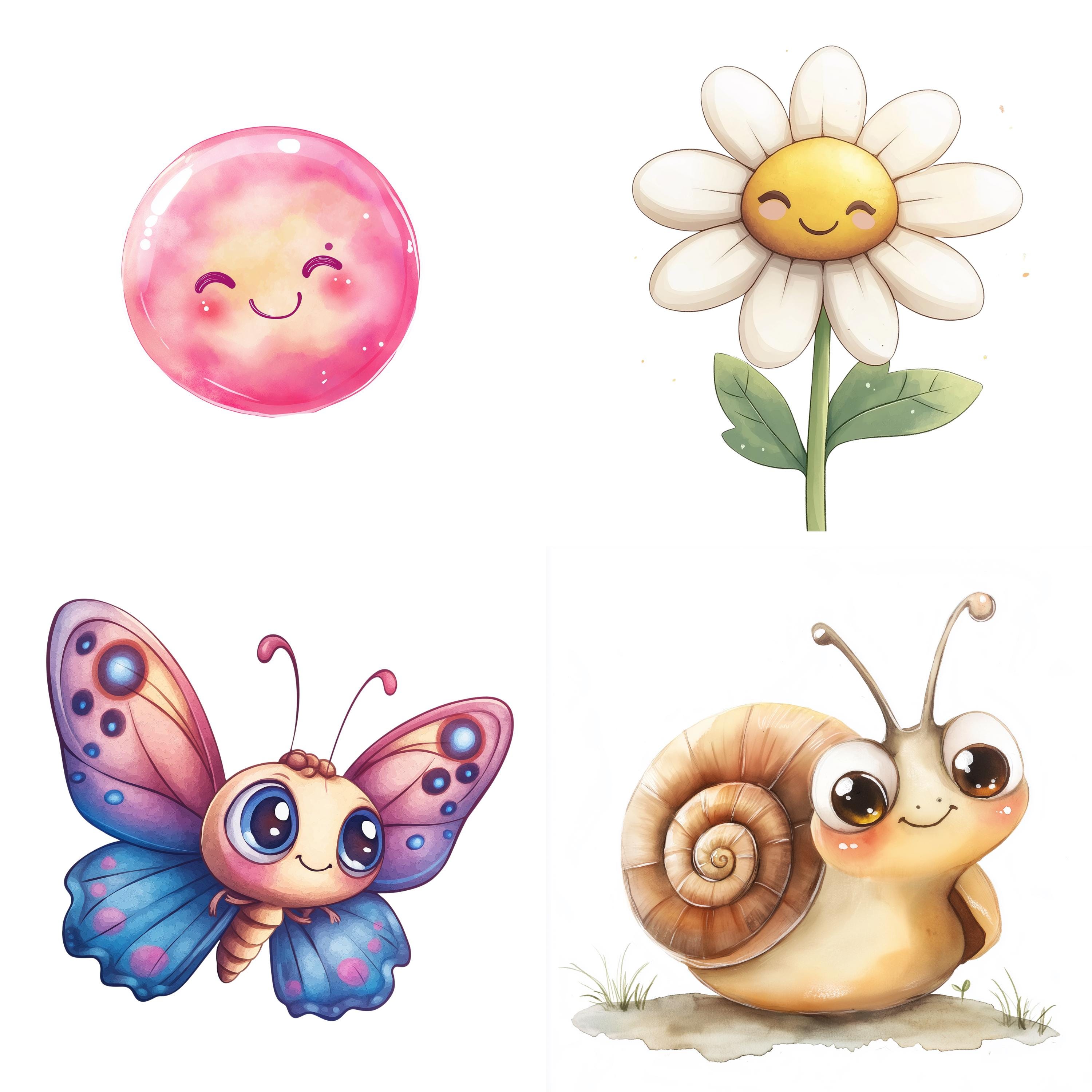 Cute Bugs PNG, Watercolor Insect Clipart, Digital Download for Nursery ...