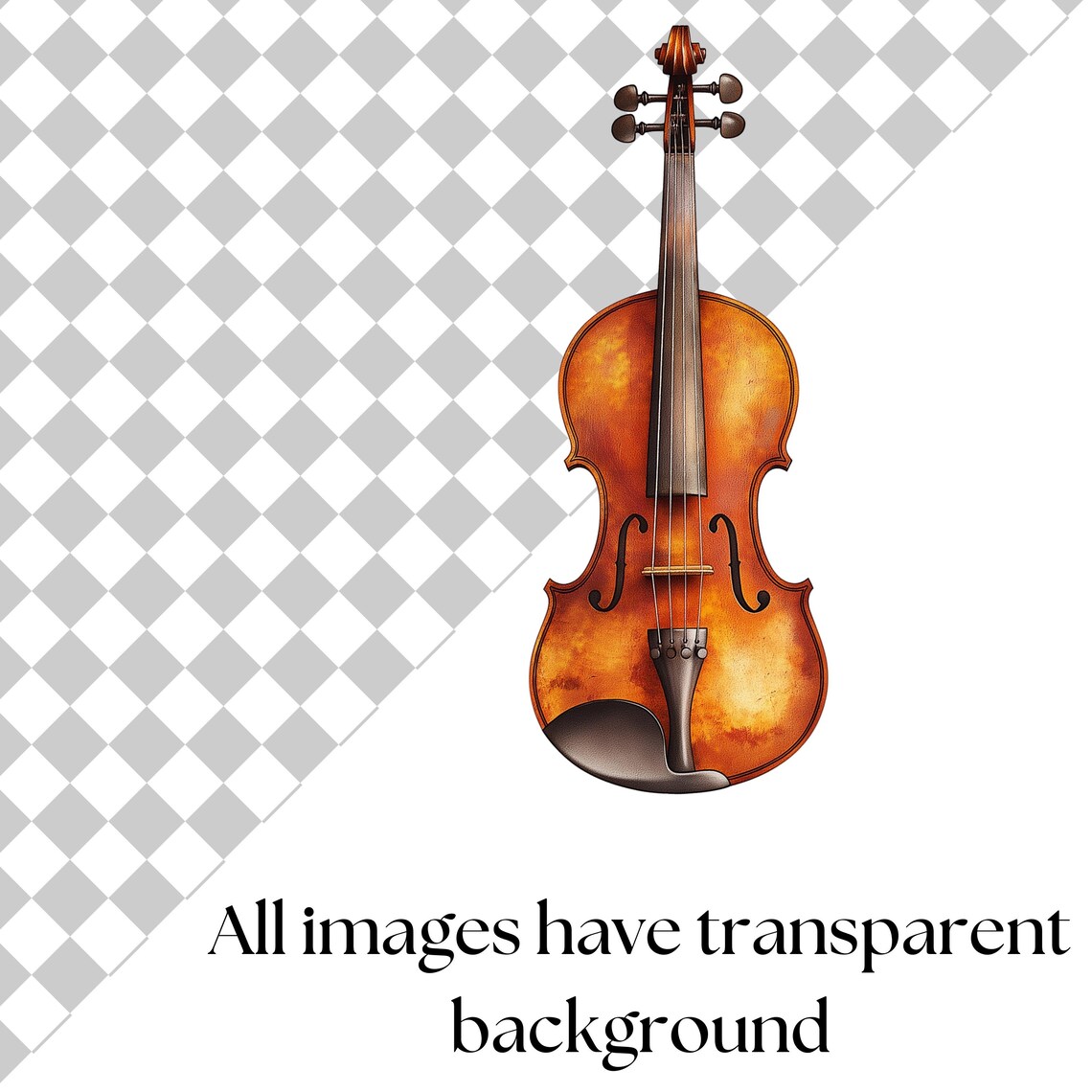 Violin Watercolor Clipart, Digital Download for Scrapbooking and Junk ...