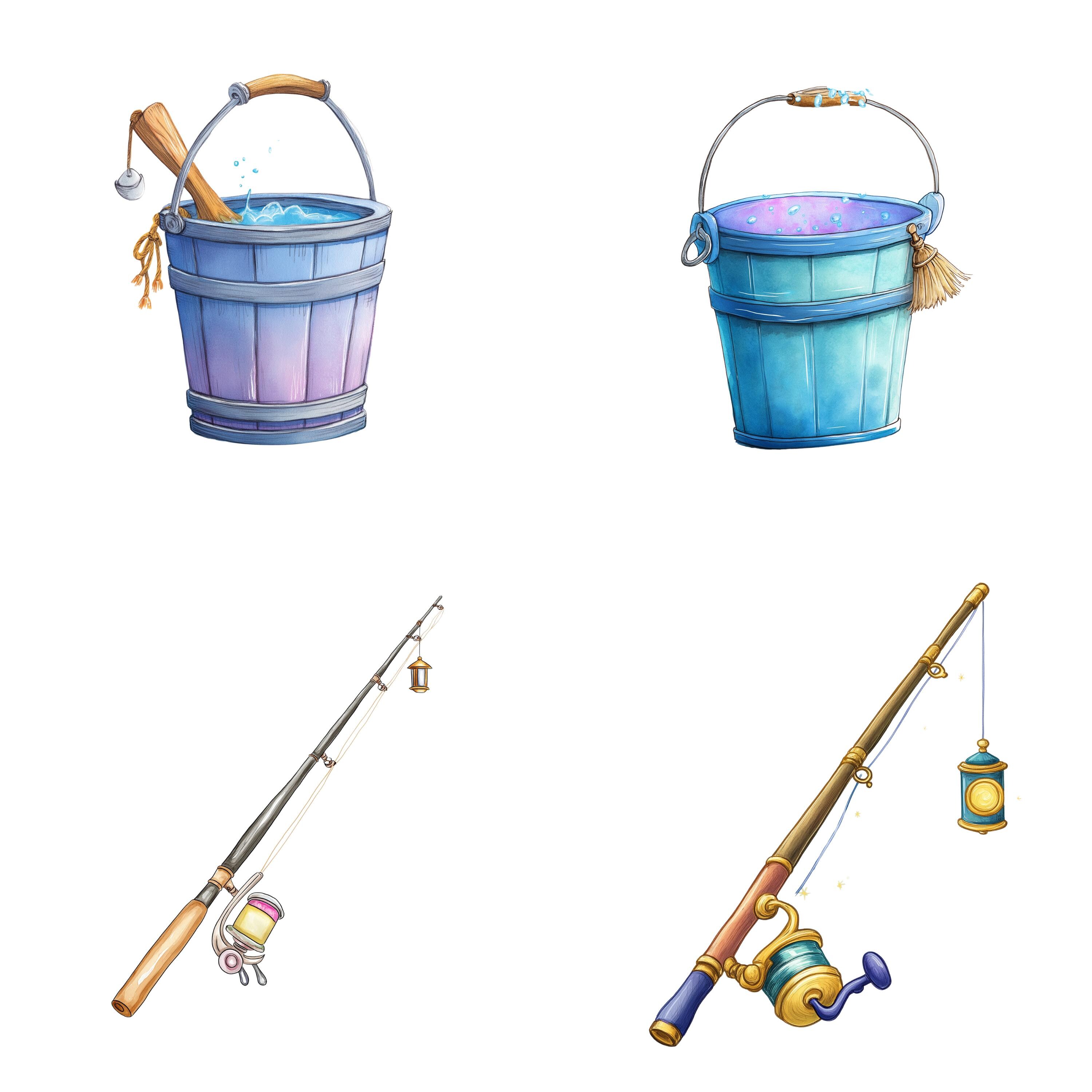 Little Fisherman Clipart, Watercolor Fishing Art, Cute Boy Fishing ...