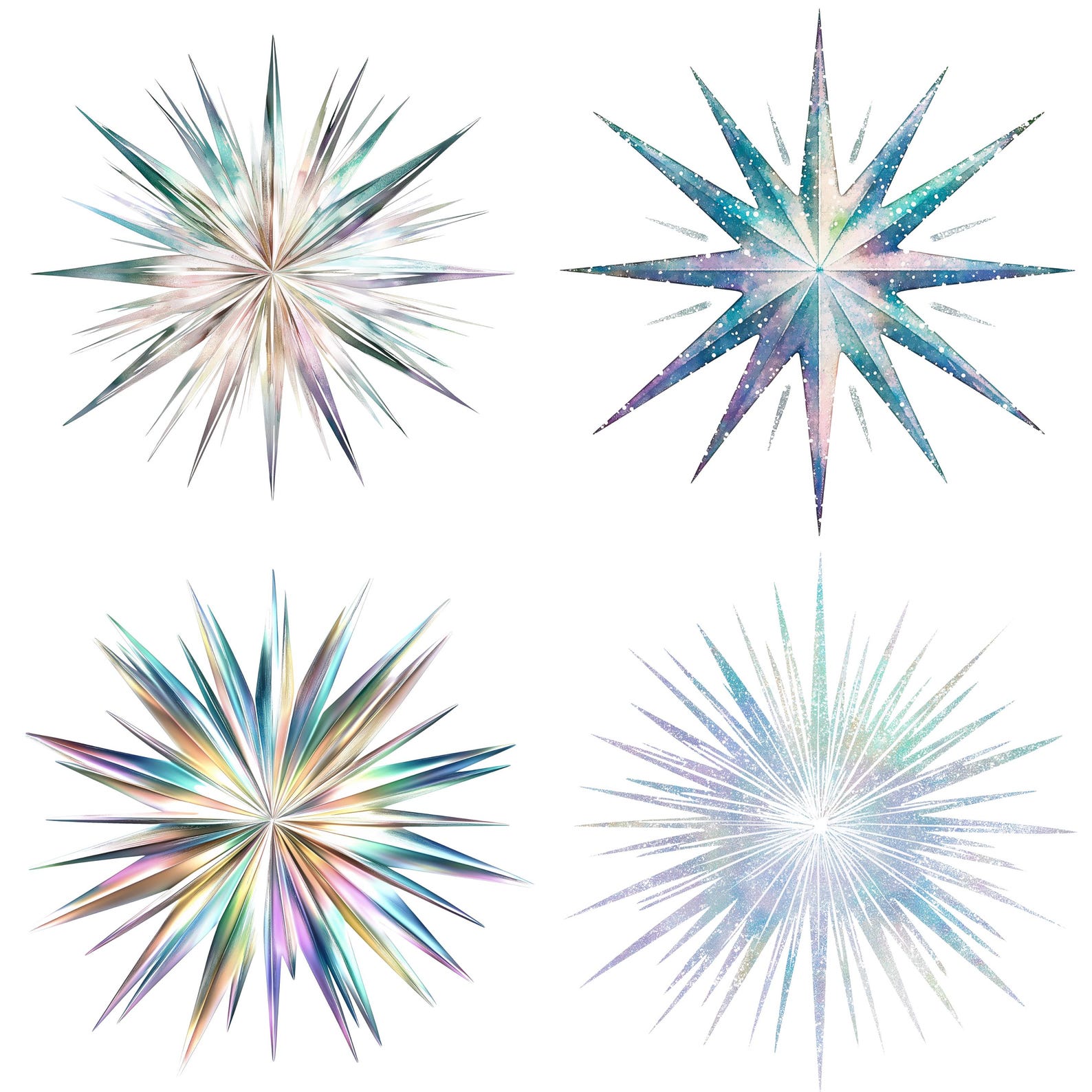 Starburst Clipart, Sunburst Digital Overlays, PNG Graphics, Retro ...