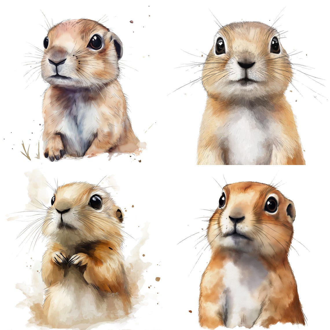 Prairie Dog Clip Art, Cute Animal PNG, Watercolor Prairie Dog Art, Zoo ...