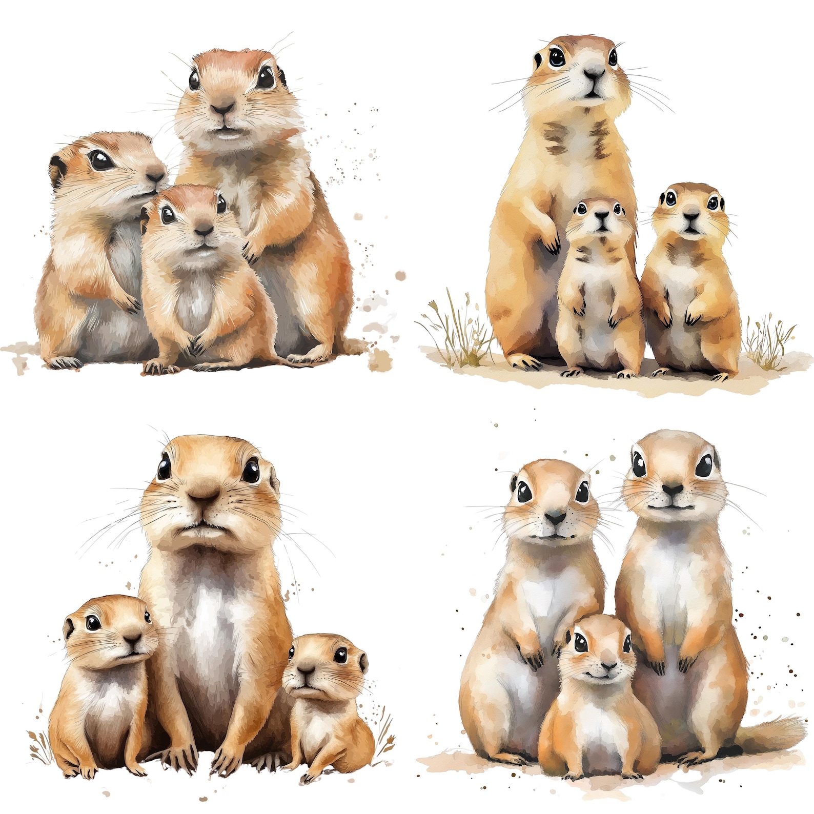 Prairie Dog Clip Art, Cute Animal PNG, Watercolor Prairie Dog Art, Zoo ...