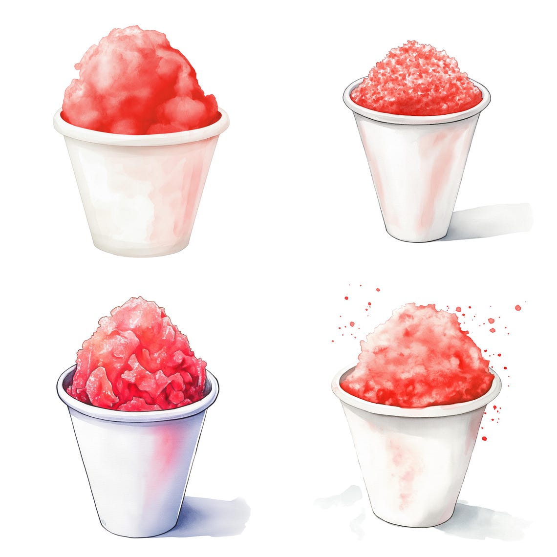 Shaved Ice Clipart, Colorful Snow Cone PNG, Sweet Summer Dessert Art ...