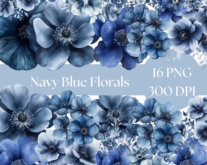 Navy Blue Floral Clipart, Navy Floral Bouquets, Navy Wedding Bouquets ...
