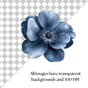 Navy Floral Clipart - Watercolor Bouquets, Wedding Graphics, Digital ...