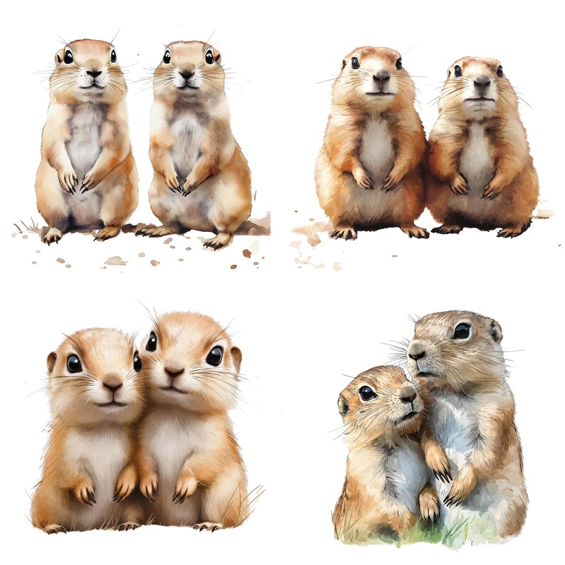 Prairie Dog Clip Art, Cute Animal PNG, Watercolor Prairie Dog Art, Zoo ...