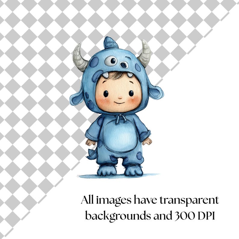 Cute Monsters Clipart, Kawaii Monster PNG, Printable Clipart for Kids ...