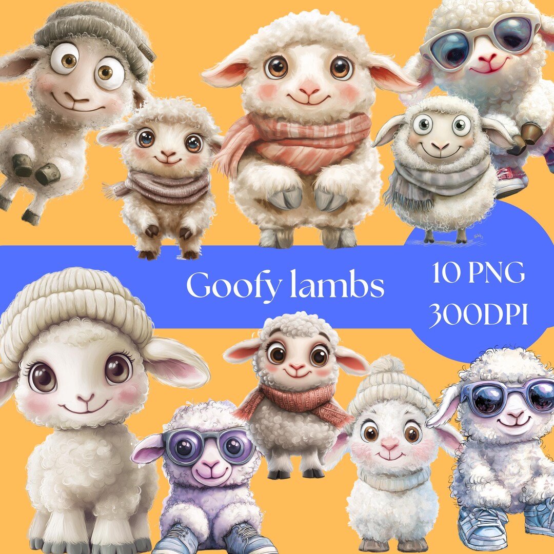 Cute Lamb Clip Art, Watercolor Sheep Illustrations, Digital Download ...