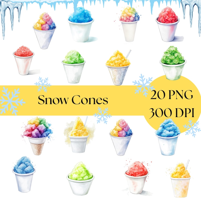 Snow Cone Clipart - Etsy