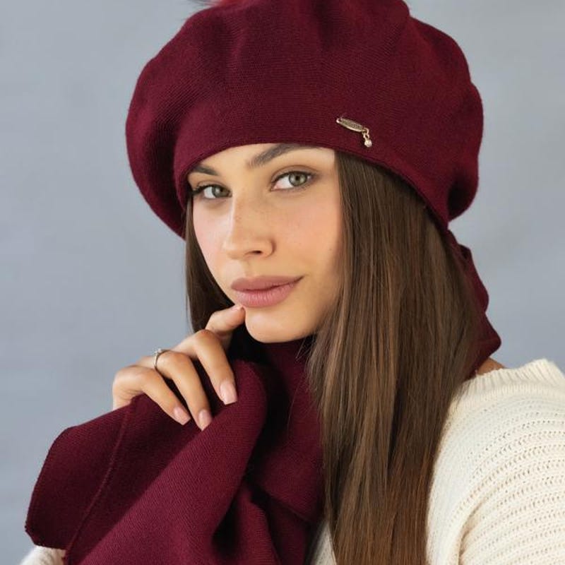 Red Angora Hat and Scarf - Etsy UK