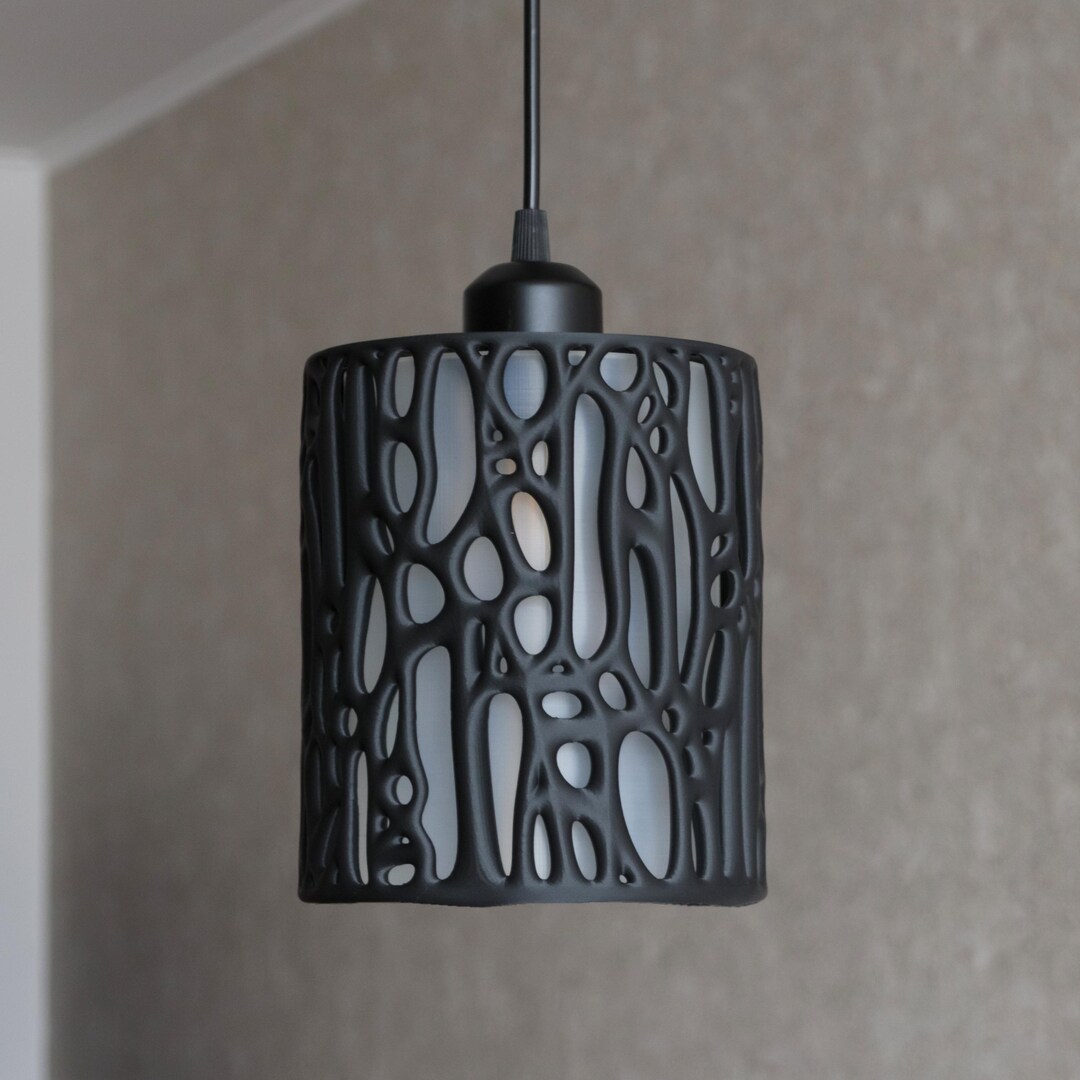 3D Printed Pendant Light: Organic Modern Design, PLA Plastic - Etsy