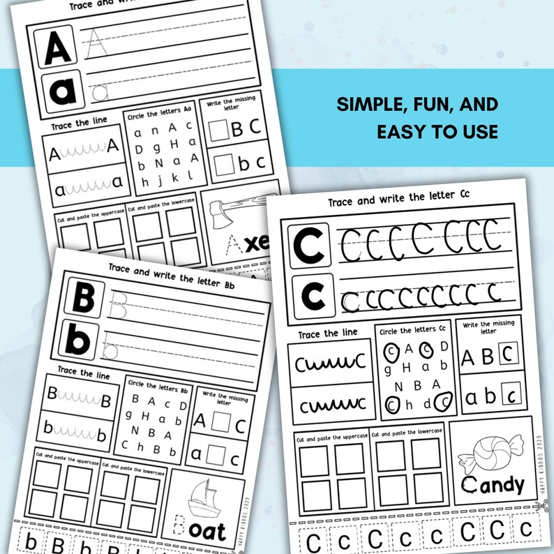 Alphabet Activities - Tracing, Circling, Writing, Cut and Paste | Fun A ...