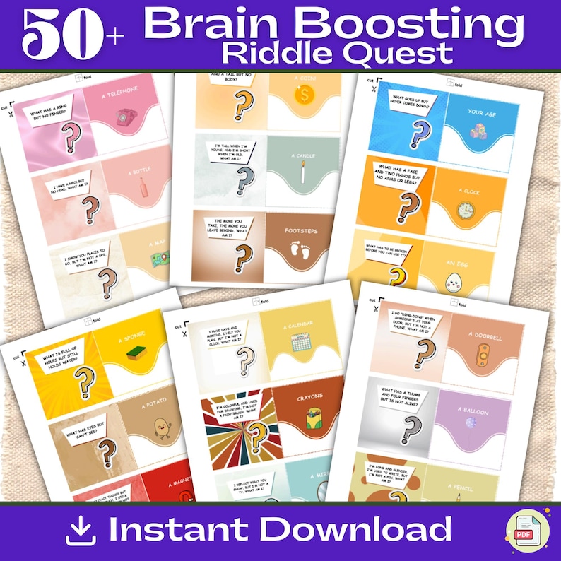50+ Brain Boosting Riddle Quest Templates | Editable Digital Downloads ...