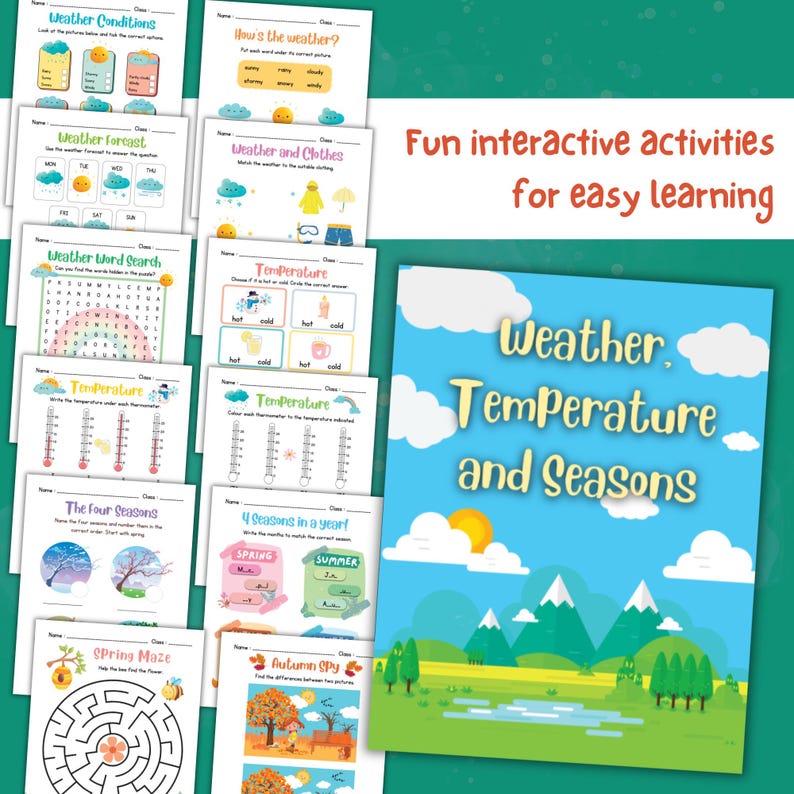 Weather Vocabulary Worksheets | Colorful, Fun, Engaging Activities for ...