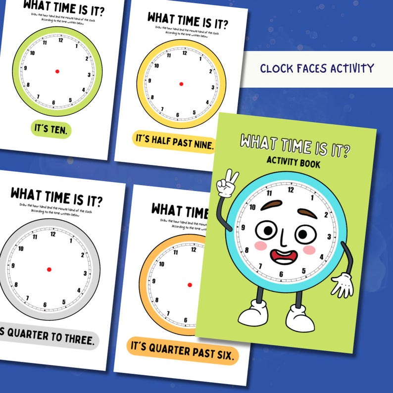 Telling Time Worksheets Fun Clock Activity Book for Kids Printable ...