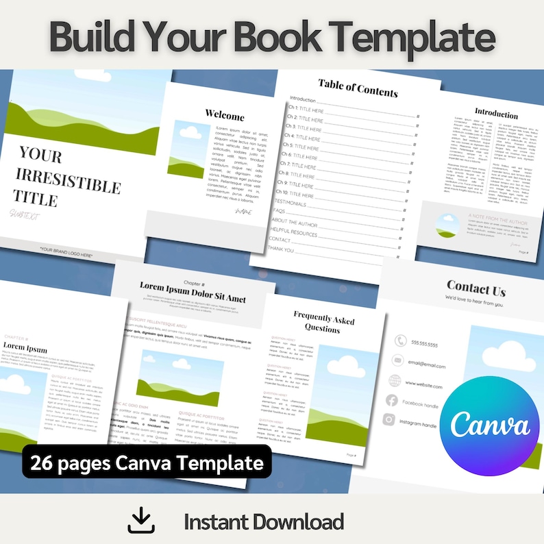 Editable Book Template: Canva Ebook, Workbook & Guide (digital Download ...
