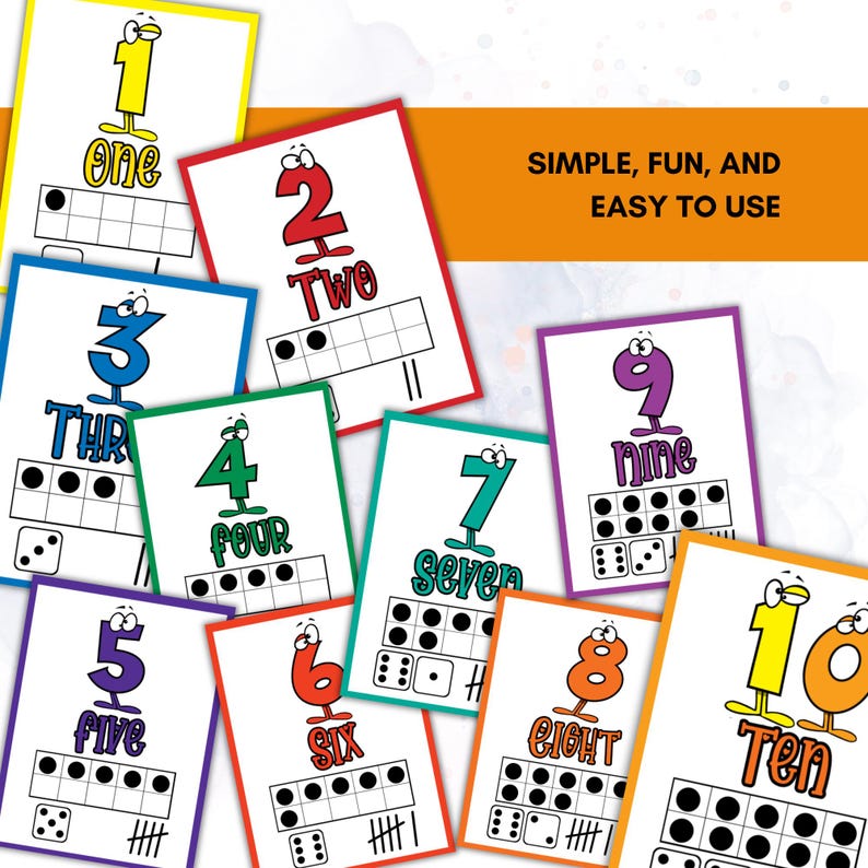 Colorful 1-10 Number Posters for Kids – Perfect for Early Learning ...