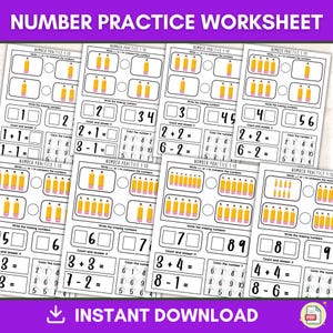 Number Worksheets for Counting Addition Subtraction Early Learning ...