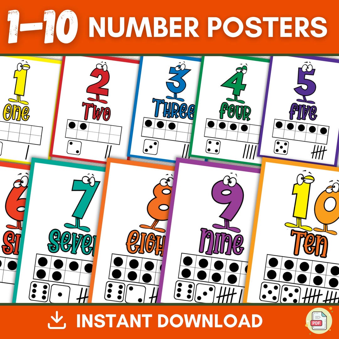 1-10 Number Flashcards for Early Learning Preschool Activities ...