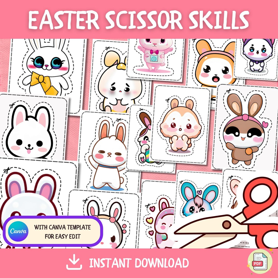Easter Scissor Skills Printable | Fun Cutting Practice for Kids | 20 ...