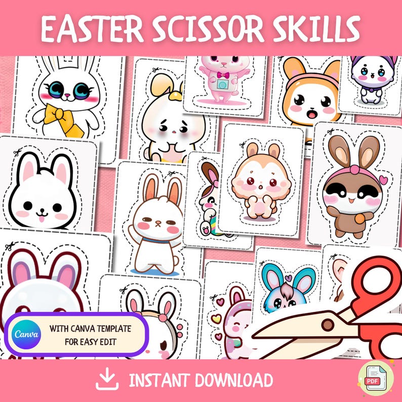 Easter Scissor Skills Printable | Fun Cutting Practice for Kids | 20 ...