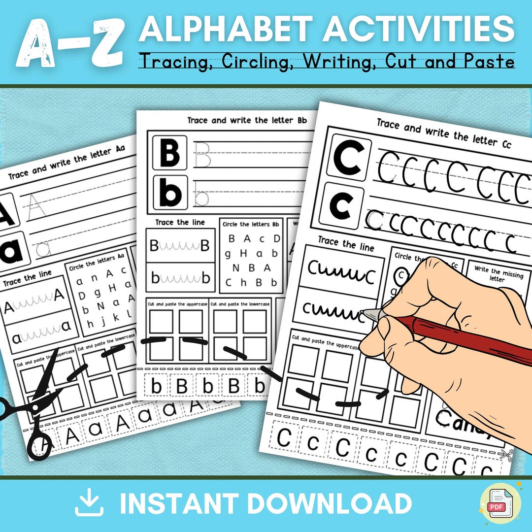 Alphabet Activities - Tracing, Circling, Writing, Cut and Paste | Fun A ...