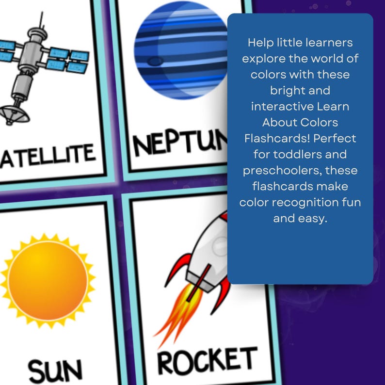Pre-k Solar System Flashcards | Printable Space & Planet Learning Cards ...