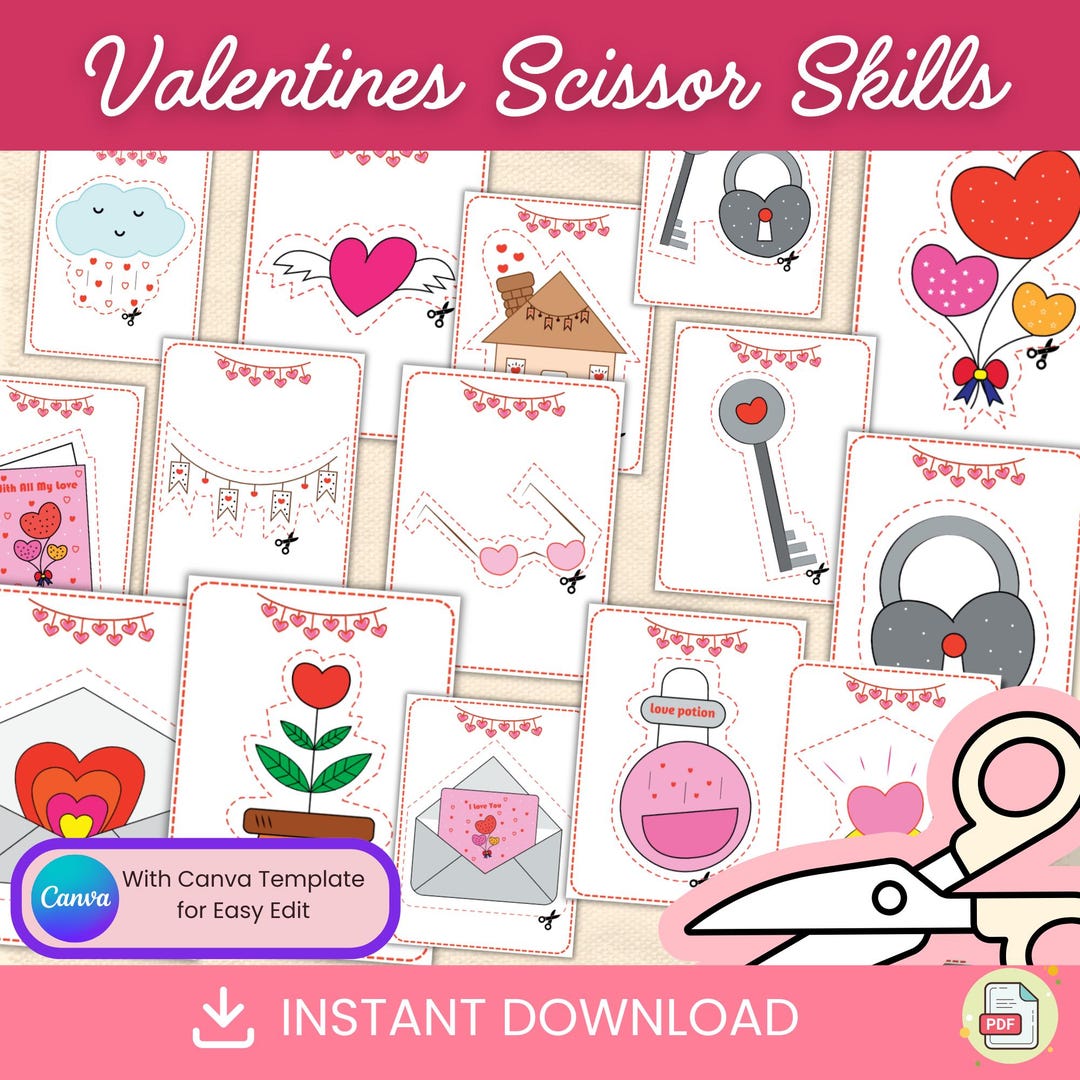 Valentine’s Scissor Skills | Fun Cutting Practice for Kids | Printable ...
