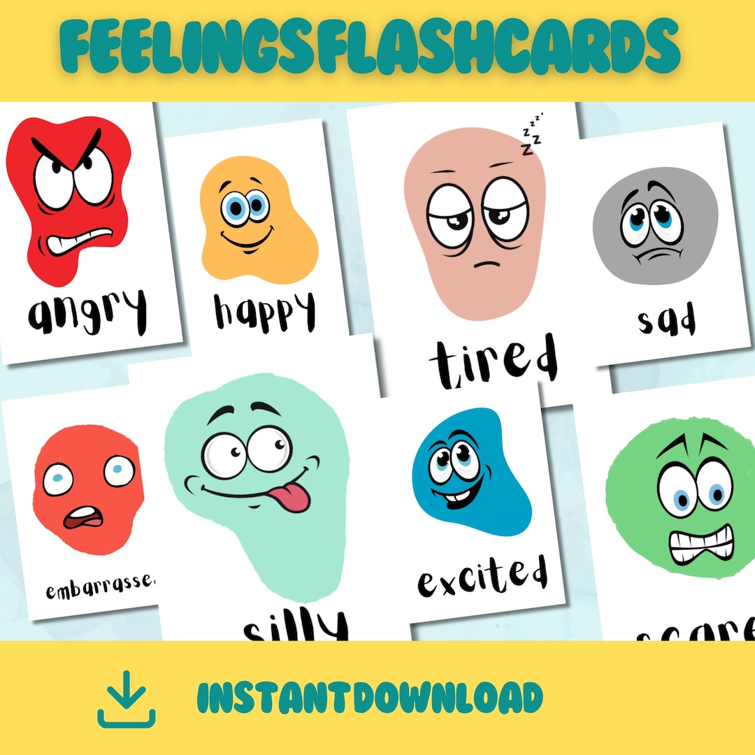 Feelings Flashcards for Kids | Emotional Recognition & Expression ...
