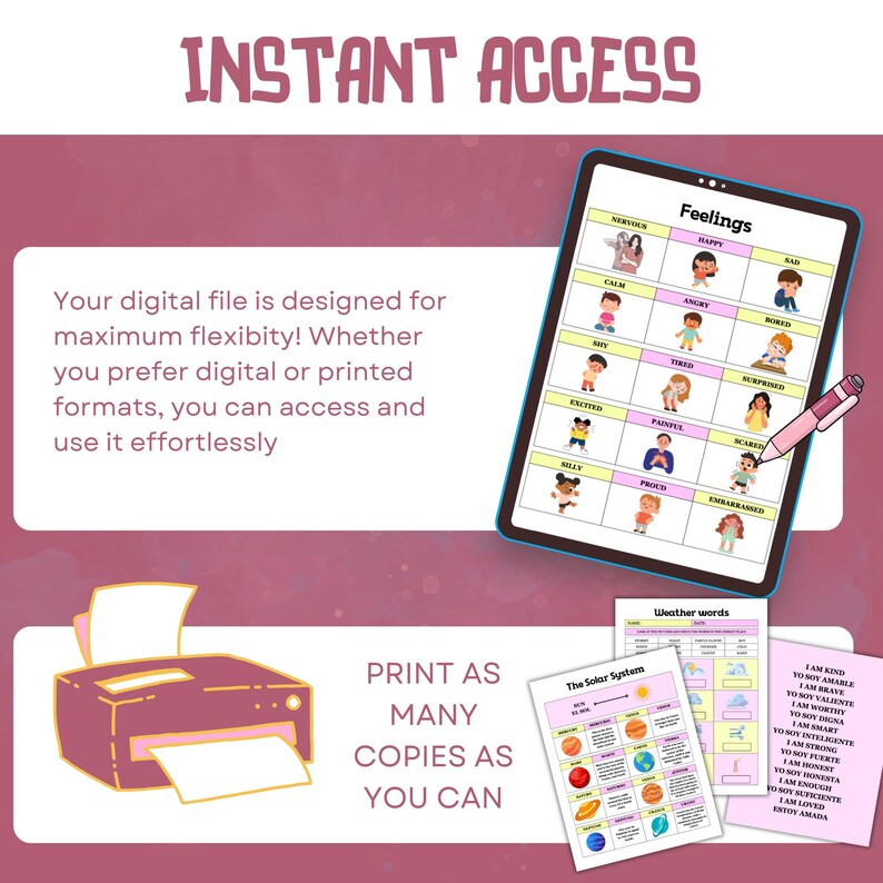 Bilingual Spanish Kids Posters Educational Classroom Decor Pre K ...