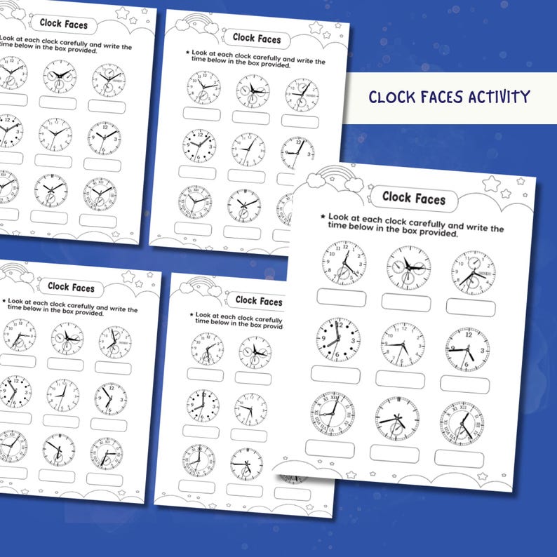 Telling Time Worksheets Fun Clock Activity Book for Kids Printable ...