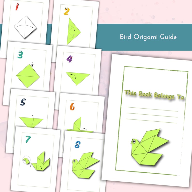 Easy Origami for Kids – Printable Step-by-step Animal Folding Guide - Etsy