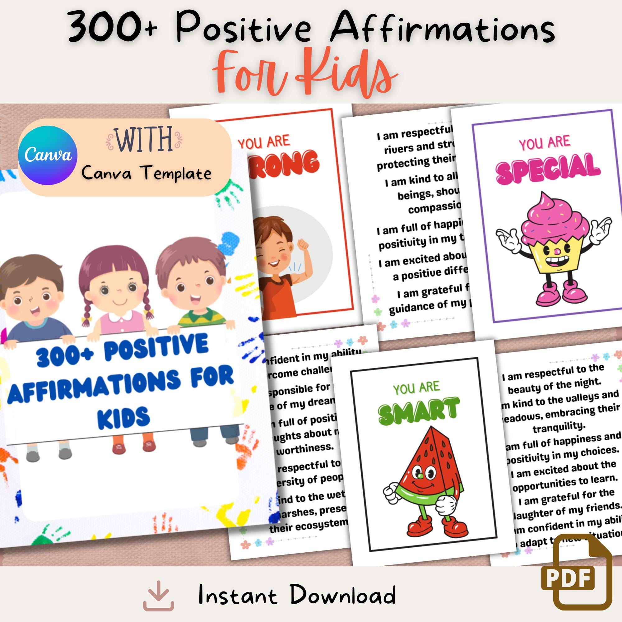 300+ Positive Affirmations for Kids | Printable Mindfulness Cards ...