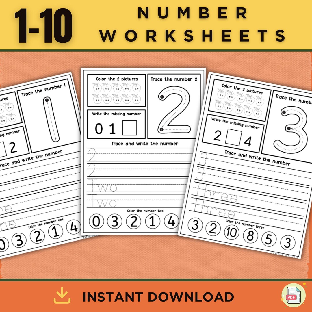 1-10 Number Worksheets | Fun and Easy Tracing, Coloring, and Writing ...