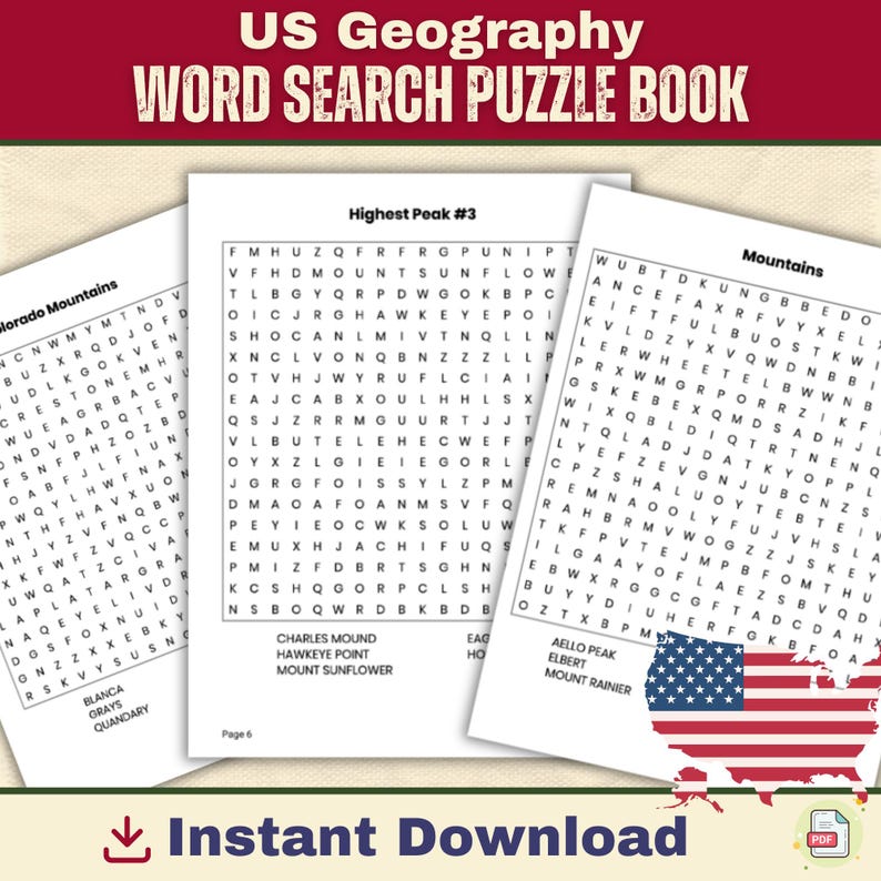 US Geography Word Search Puzzle Book: Learn States & Capitals (digital ...