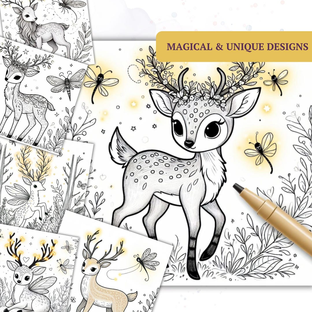 Enchanted Forest Coloring Pages 40 Mystical Glimmerdeer Printables ...