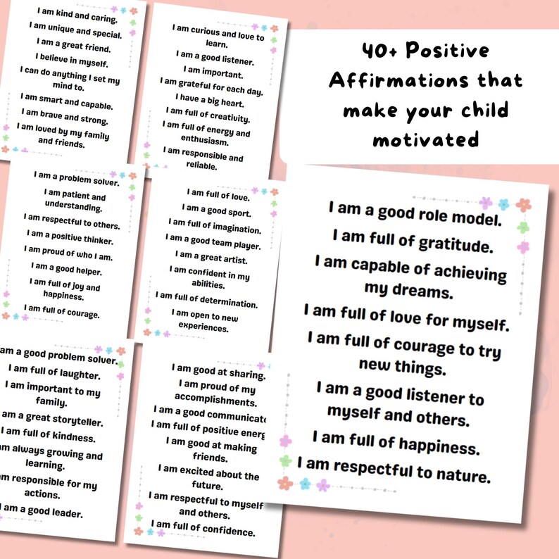300+ Positive Affirmations for Kids | Printable Mindfulness Cards ...